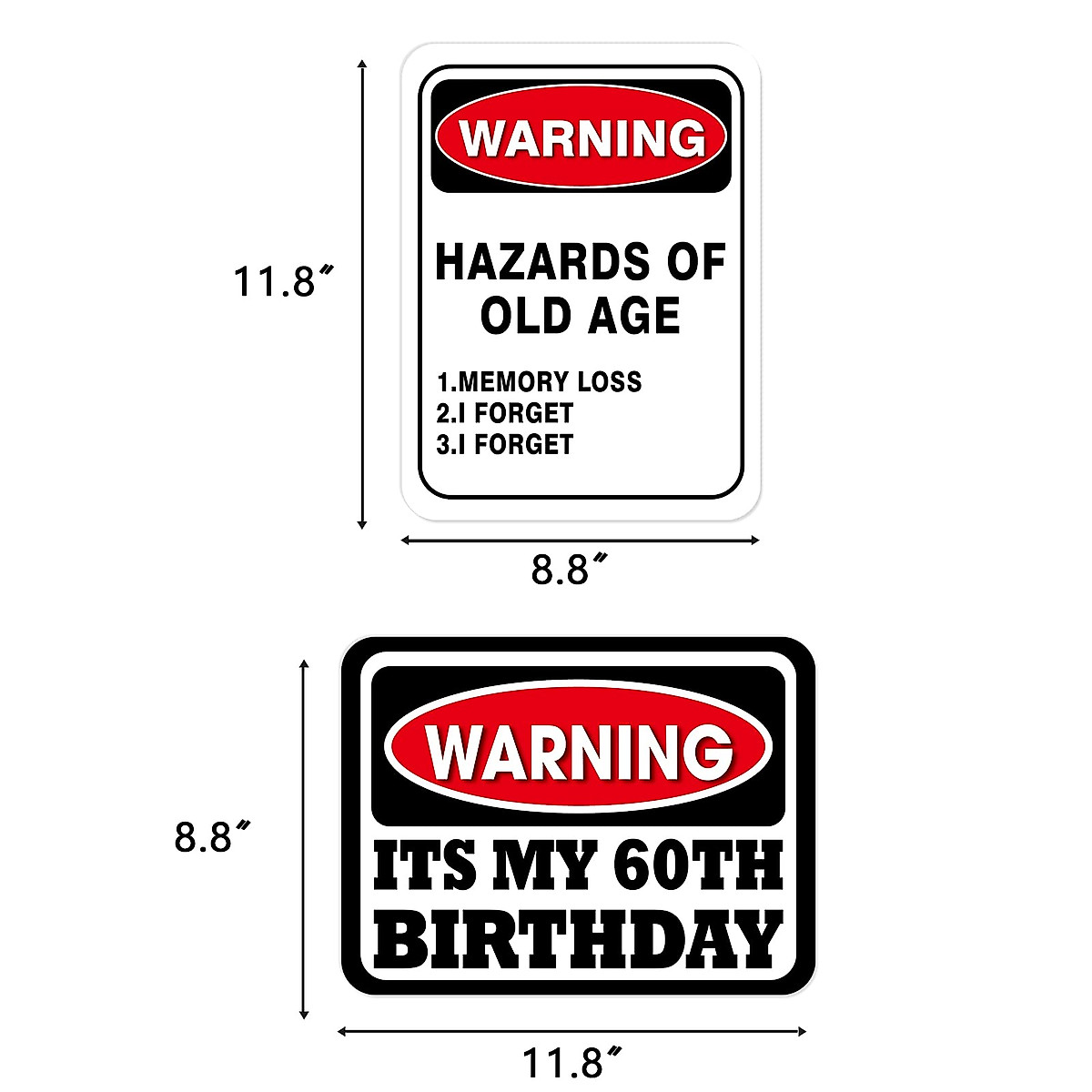 WERNNSAI 60th Birthday Decorations - 9 PCs 60 Years Funny Signs 60s Decorations, 60th Party Yard Garden Banner Table Centerpieces Door Wall Windows Signs Picture Props for Men Women, Happy Bday Old Decor