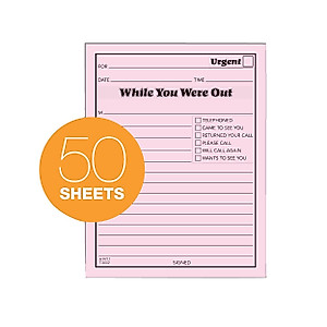 TOPS While You Were Out One-Sided Note Pads, 4.25 x 5.5 Inches, Pink, 50 Sheets per Pad, 12 Pads per Pack (3002P)
