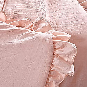 Lush Decor Reyna Soft Knitted Ruffle Throw Blanket, 50" x 60", Blush