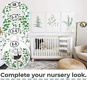 Baby Closet Size Dividers - 7X Botanical Nursery Closet Dividers for Baby Clothes - Eucalyptus Vines Leaf Plant Greenery Nursery Decor - Baby Closet Dividers for Boy or Girl - [Botanical]