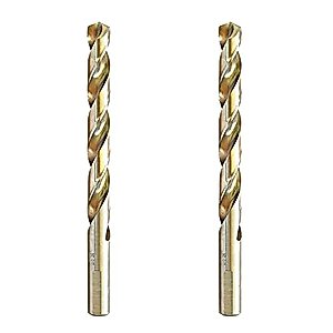 MAXTOOL 9/32" 2pcs Identical Jobber Length Drills HSS M2 Twist Drill Bits Fully Ground Bright 3-Flat Straight Shank Drills; JBF02W13R18P2