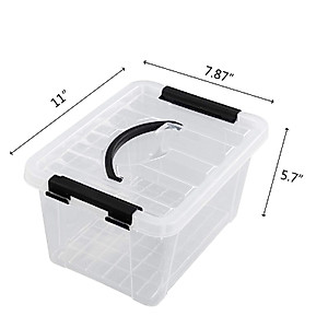 Jekiyo Plastic Storage Bin, Latching Box Container with Lid, Set of 2