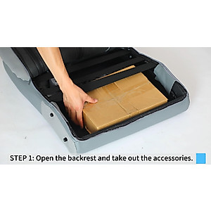 HOMYEDAMIC High Back Office Chair with Adjustable Arms, PU Leather Computer Executive Chairs Big Tall Swivel Ergonomic Adjustable Tilt Angle, Thick Seat 7012-Grey