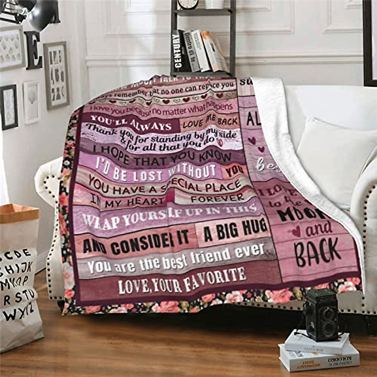 Best Friend Throw Blanket Friendship Gifts for Women Friends Happy Birthday Best Friend Blankets for Her Thanksgiving Christmas Blanket Throw Soft 60" x 50"