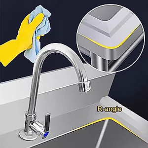 Free Standing Stainless-Steel Single Bowl Single Compartment Kitchen Sink Outdoor Sink Prep & Utility Washing Hand Basin for Restaurant Kitchen and Home(39.4 * 23.6 * 31.5in)