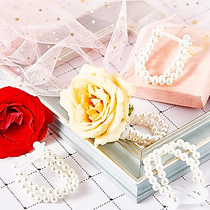 12 Pieces Elastic Pearl Wristband Corsage Wristlet Band Corsage Bracelet Pearl Wedding Wrist DIY Decor Corsage Pearl Bead Stretch Wristband Accessory for Wedding Bridesmaid Bride Prom Handmade