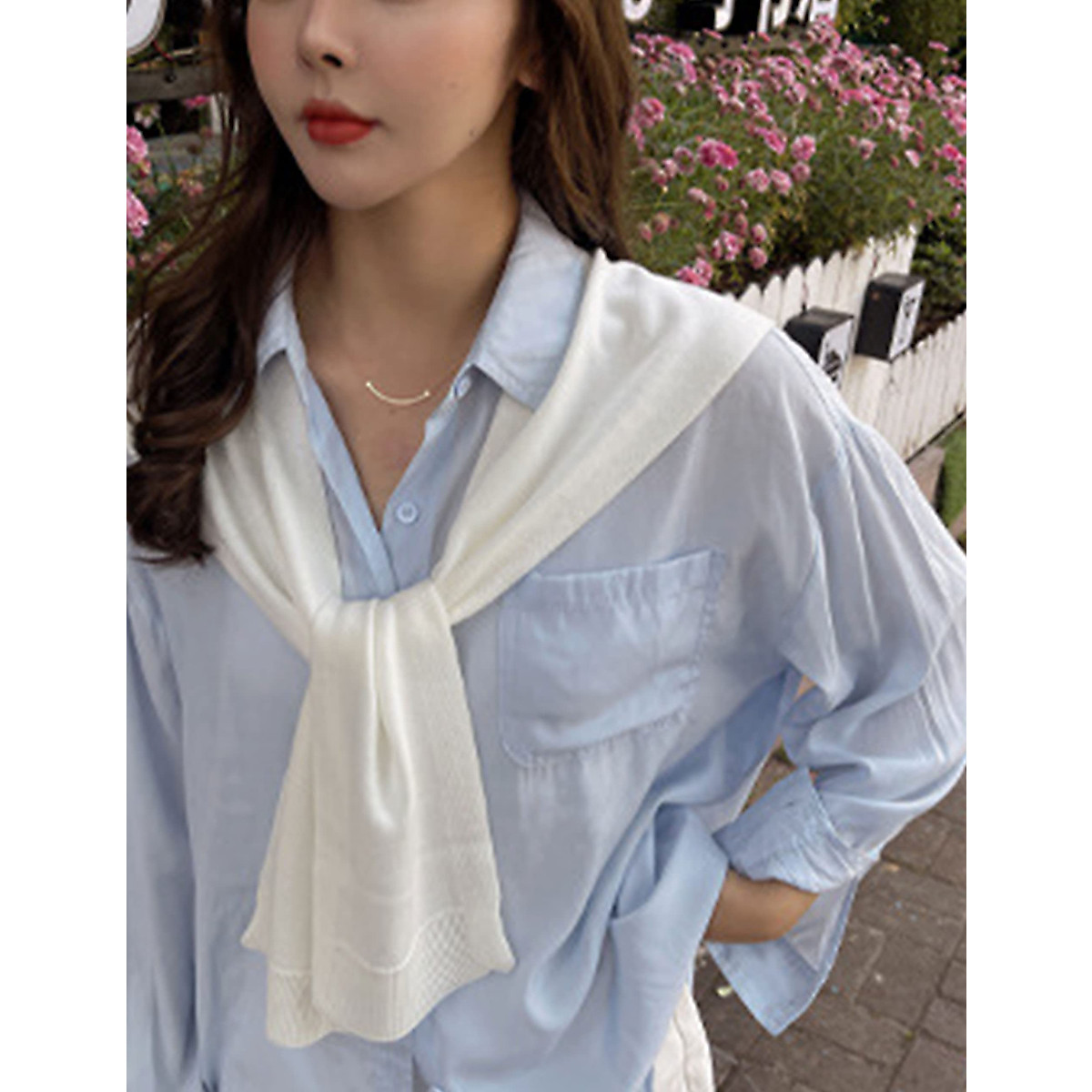 Zontroldy Women's Fashion Sweater Knitted Knotted Shawl Wraps Cape Tops Blouses(0221-White-OneSize)