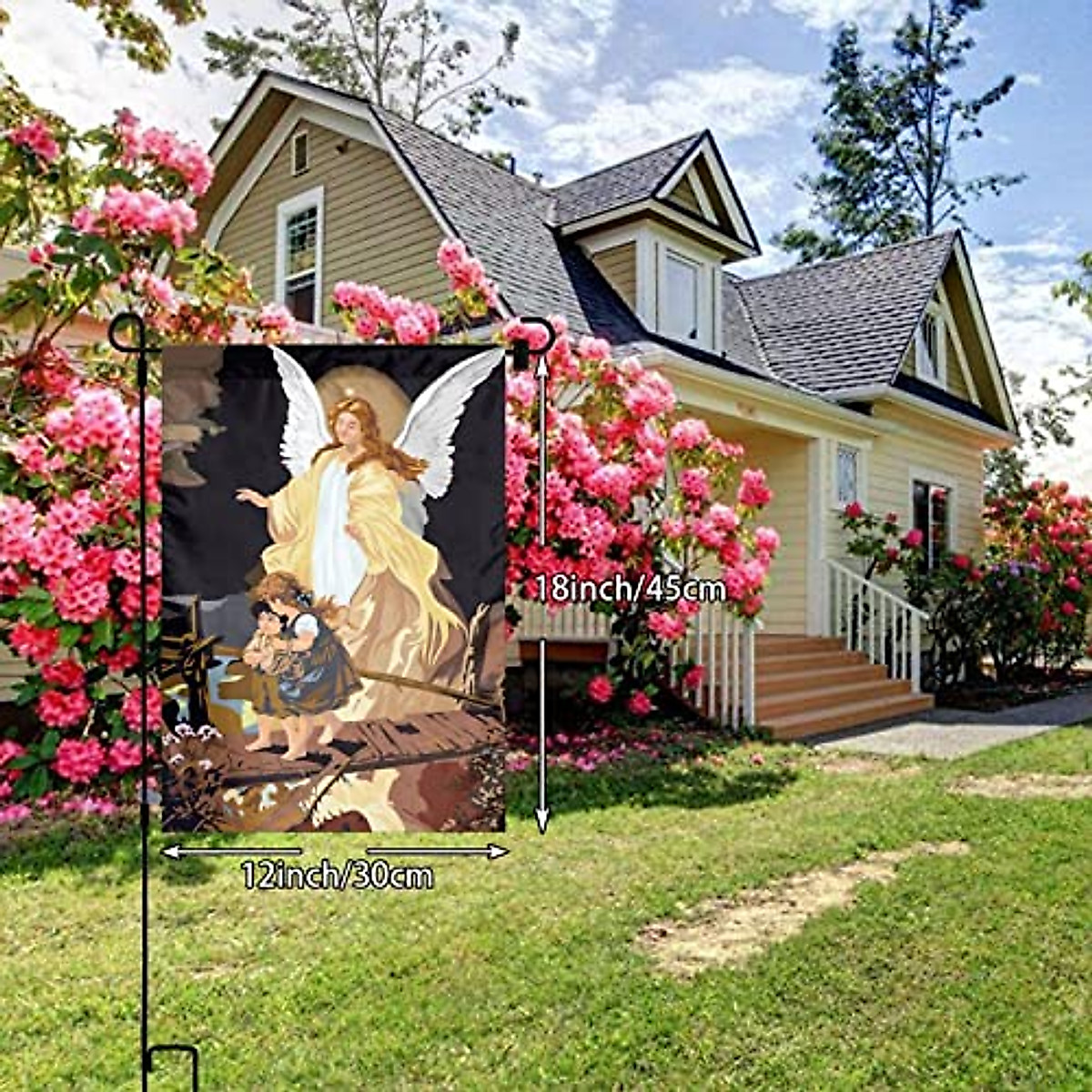 Guardian Angel Garden Flag 12x18 In Fade Proof Double Sided Outdoor/Inside Breeze Flag Garden House Home Decor Holiday Yard Sign
