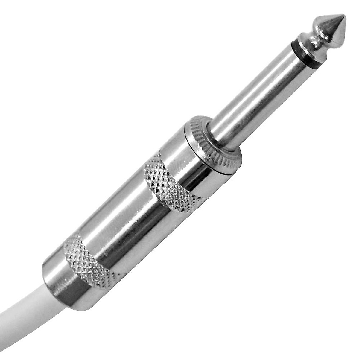 Seismic Audio - SAGC10R-White-2Pack - 2 Pack of 10 Foot White 1/4 Inch TS Right Angle to Straight Guitar Cables 10' Instrument 1/4" Guitar Cords