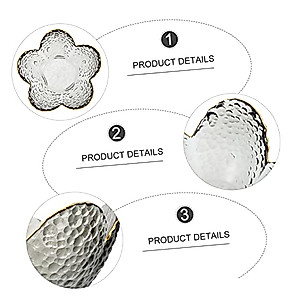 NOLITOY 1pc salad bowl candy japanese trifle bowl glass pasta container Appetizer Serving Bowl home Glass Dessert Container Salad Storage Tray Food Serving Plate Lotus Fruit Bowl tableware