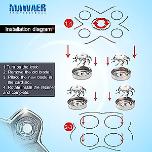MAWAER 8 PCS Head Shaver replacement Blades for SKULL SHAVER Pitbull Carver PRO 4 Head Electric Razor Replacement head