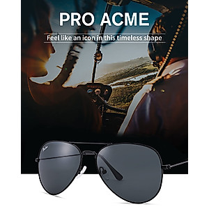 Pro Acme Polarized Classic Aviator Sunglasses for Men Women - 62mm (Gold/Grey-Polarized)