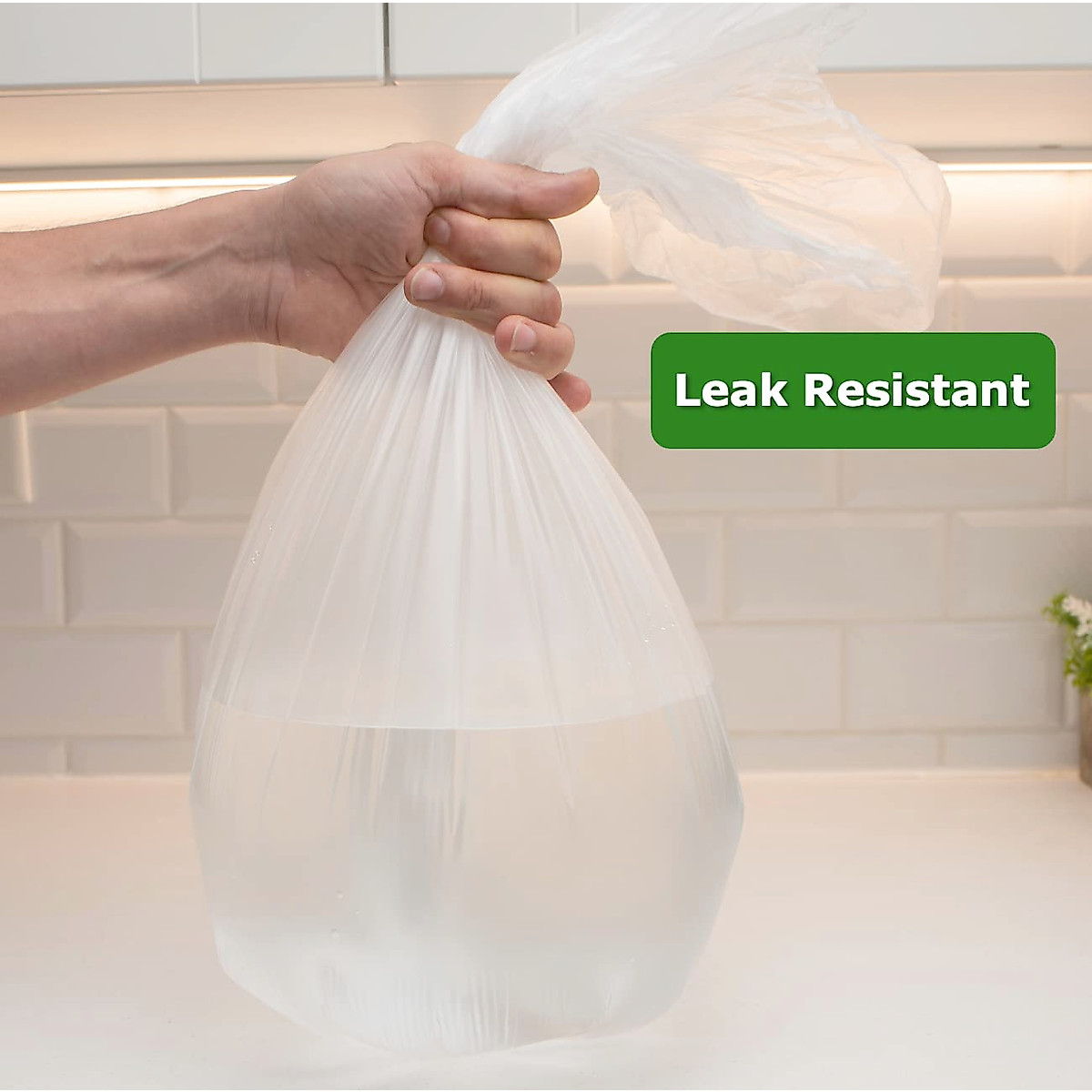 7-10 Gallon Clear Garbage Bags (110 Bags) 29" x 24" Extra Large Medium Kitchen Trash Bags Paper Shredder Bags Can Liners for Home and Office Bins, 110 ct. (Fits 7 Gal, 8 Gal, 9 Gal and 10 Gal Bins)