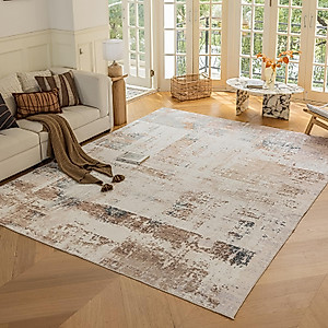 OMERAI Rug 5x7 Area Rug for Bedroom Washable Rug for Living Room Kitchen Dining Room Rugs Non-slip Home Decor Carpet Faux Wool Rug Large Modern Art Ultra Soft Blue Area Rug-High end