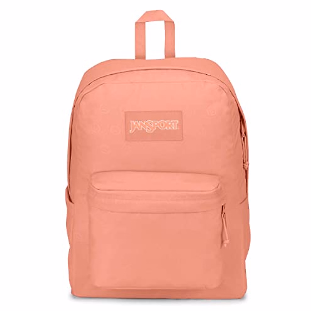 JanSport Superbreak Plus FX Backpack - Work, Travel, or Laptop Bookbag with Water Bottle Pocket, Happy And Sad Pink