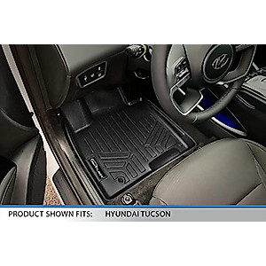 SMARTLINER All Weather Custom Fit Black 2 Row Floor Mat Liner Set Compatible with 2022-2023 Hyundai Tucson