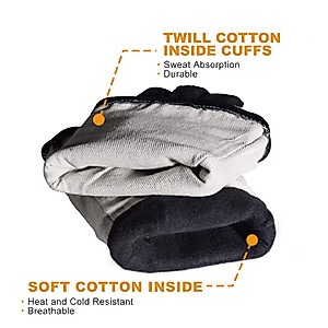 TOPDC Welding Gloves 14 Inches Fire/Heat Resistant Leather For Mig,Tig,Stick,Forge,BBQ,Grill, Fireplace,Wood Stove, Furnace,Pot,Oven