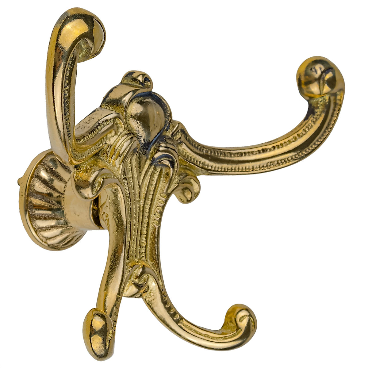 UNIQANTIQ HARDWARE SUPPLY Victorian Double Solid Brass Hat and Coat Hook | Hall Tree, Rack Mount Vintage Coat Hooks for Hanging Garment | UA-731-PB (1)