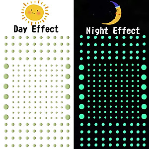 808 PCS Glow in The Dark Stars for Ceiling, Glowing Wall Decals Decor Stickers,(404 Pcs Green and 404 Sky Blue)3D Adhesive Dots Decor Starry Sky Decor for Kids Bedroom or Birthday Gift