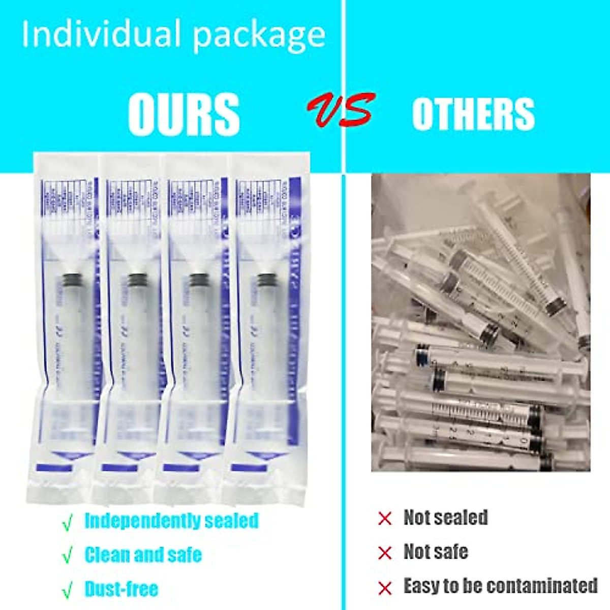 10 Pack 5ml Plastic Syringe with Needle, Syringe for Liquid, Oral, Scientific Labs, Measurement, Dispensing, Feeding Pets, Oil or Glue Applicator, Individually Wrapped (5 ML)