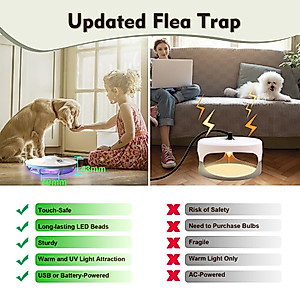 Mosalogic Flea Light Trap Refills Replacement Sticky Cards Flea Trapper Glue Boards Refills-10pack