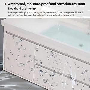 ZGNBSD Bathroom Vanity with Sink - Stylish Bathroom Sink Cabinet, Floating Vanity & Intelligent Fog-Free Mirror Cabinet | Solid Wood Material | Modern Bathroom Cabinet with Sink (28")