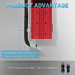 Laser Cutting Air Assist Pump, Air Pump Kit with 16L/min Airflow for Ortur Laser Master Engraver and Most Laser Engraving Machines,Cleaner and Smoother Cutting, Low Noise and Easily Assemby