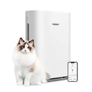 WISESKY Smart Air Purifier-HEPA Filter Removes Pollen, Dust, Smoke, Pets Odor, Alexa Air Cleaner for Home Bedroom, Large Room up to 1241 sq. ft, Quiet Auto Sleep Mode, WS310A White