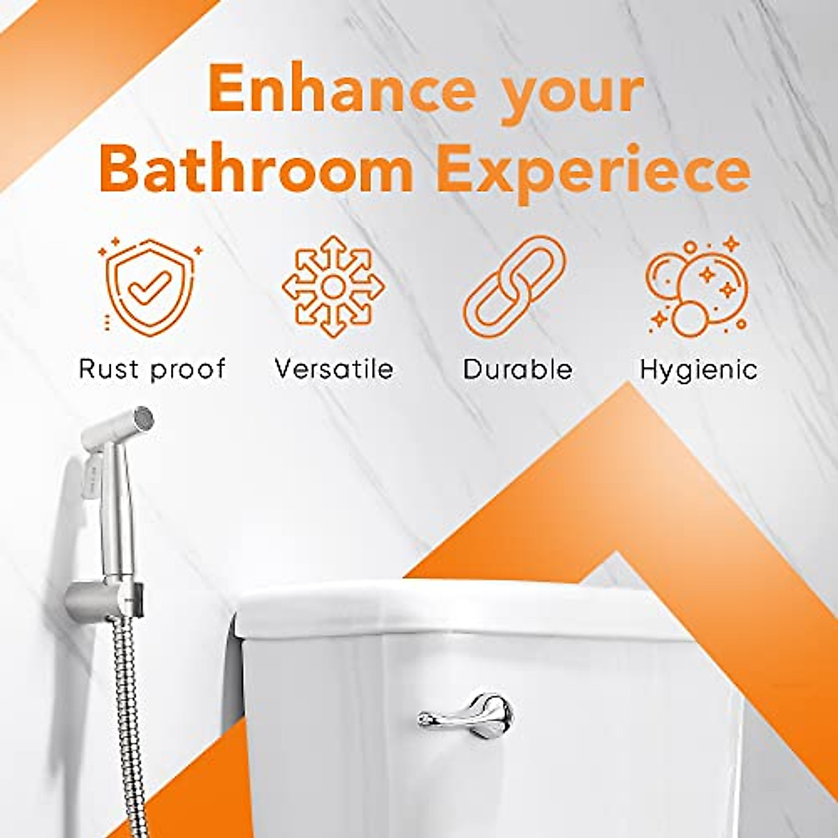 NRA Trader - Handheld Bidet Sprayer Kit, Stainless Steel Bidet Attachment for Toilet and Wall Mounting Options, Multifunctional Handheld Bidet for Personal Washing, Cleaning Things, Pets and More