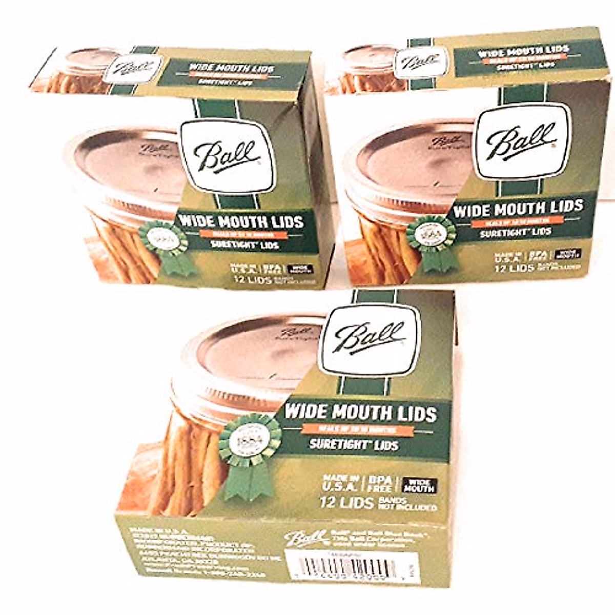 Ball Wide Mouth Lids 3 Dozen or a Total of 36 Canning Preserving Wide Lids, Lids Only No Bands or Rings With this Offer