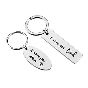 iJuqi Parent Gifts Mom Dad Keychain - 2PCS Birthday Gifts for Parent from Daughter for Christmas Wedding Day, Valentine's Gift for Parent, Christmas Gifts for Mom and Dad