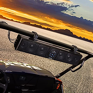 BOSS Audio Systems BRT26A UTV Sound Bar - 26 Inch Wide, IPX5 Rated Weatherproof, Bluetooth, Amplified, 4 Inch Speakers, Soft Dome Tweeters, Easy Installation for Dune Buggies, Jeeps, Rock Crawlers