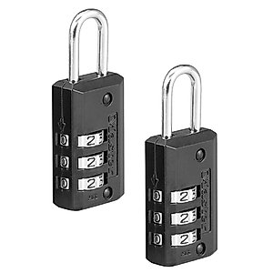 Master Lock Set Your Own Combination Luggage Lock, 2 Pack, Black, 646T