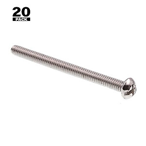 Prime-Line 9003911 Machine Screw, Round Head, Slotted/Phillips Combo, #8-32 X 2 in, Grade 18-8 Stainless Steel, Pack of 20