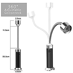 FBve Barbecue Grill Light, 2 Pack Magnetic Base Ultra-Bright LED Grill Lights, 360 Degree Flexible Gooseneck, Weather Resistant (2 Counts)
