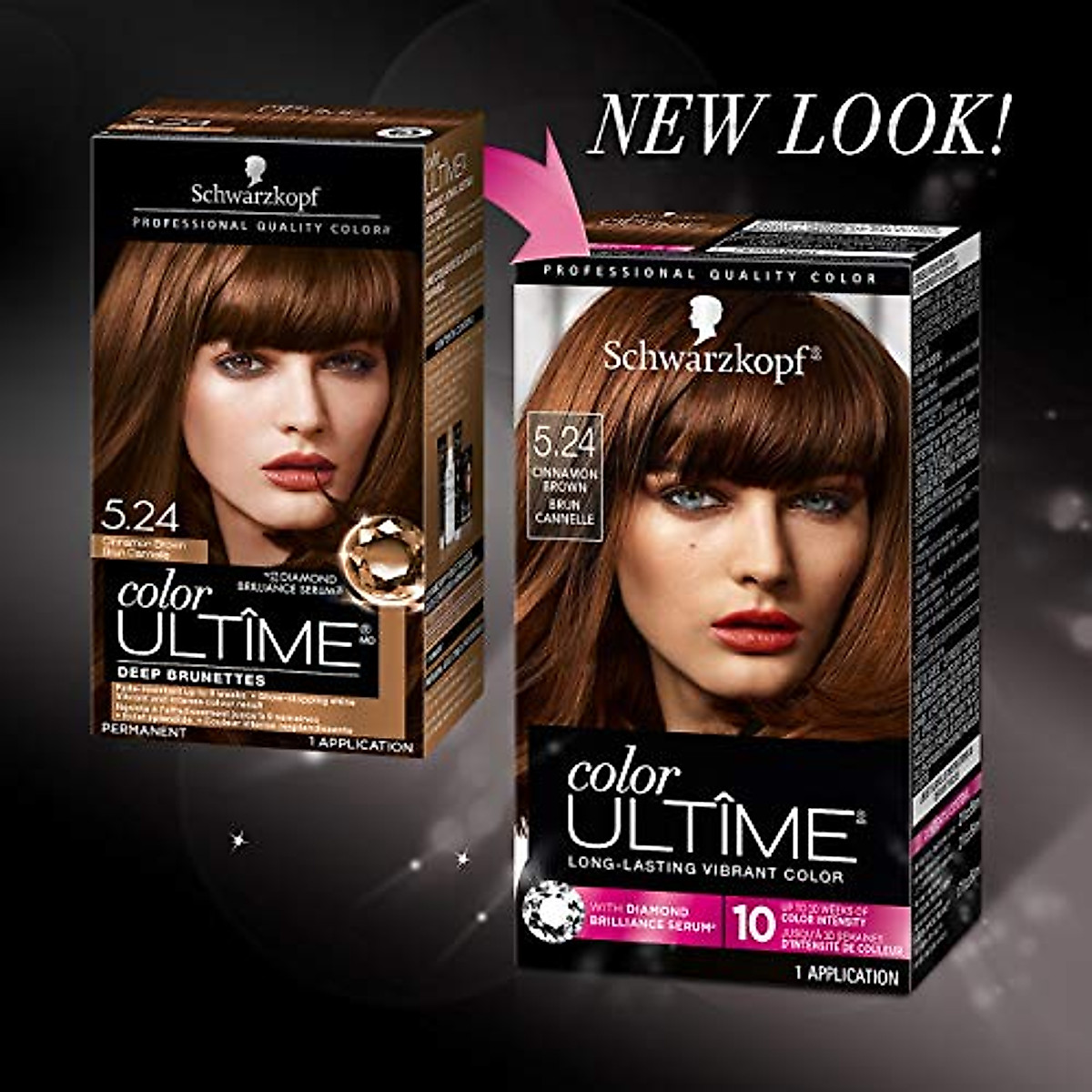 Schwarzkopf Color Ultime Permanent Hair Color Cream, 5.24 Cinnamon Brown