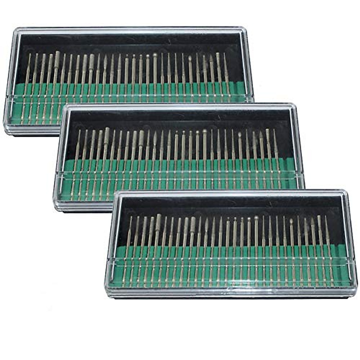 PHYHOO Diamond Burr Bits 2.35MM Diamond Drill Bit Glass Small Pipe Deburring Rotary Tool Accessories 90 Pieces