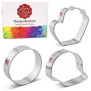 Baseball Cookie Cutters 3-Pc. Set Made in the USA by Ann Clark, Baseball Glove, Baseball Hat, Baseball
