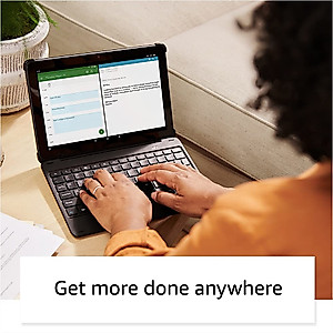 Fire HD 10 Plus tablet, 32 GB, Slate + Bluetooth keyboard + 12-month Microsoft 365 Personal subscription for up to 5 compatible devices (auto-renews), without lockscreen ads