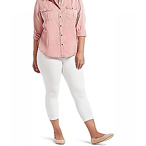 No nonsense womens Cotton Blackout Capri Legging, White, 2X US