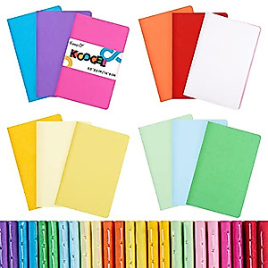 Koogel 24 Pack Mini Blank Notebooks, 12 Colors Small Pocket Notepads 3.5 x 5.5 Inch Memo Notepad Bulk 48 Pages of each Journals for Traveler Kids Students School Office Supplies