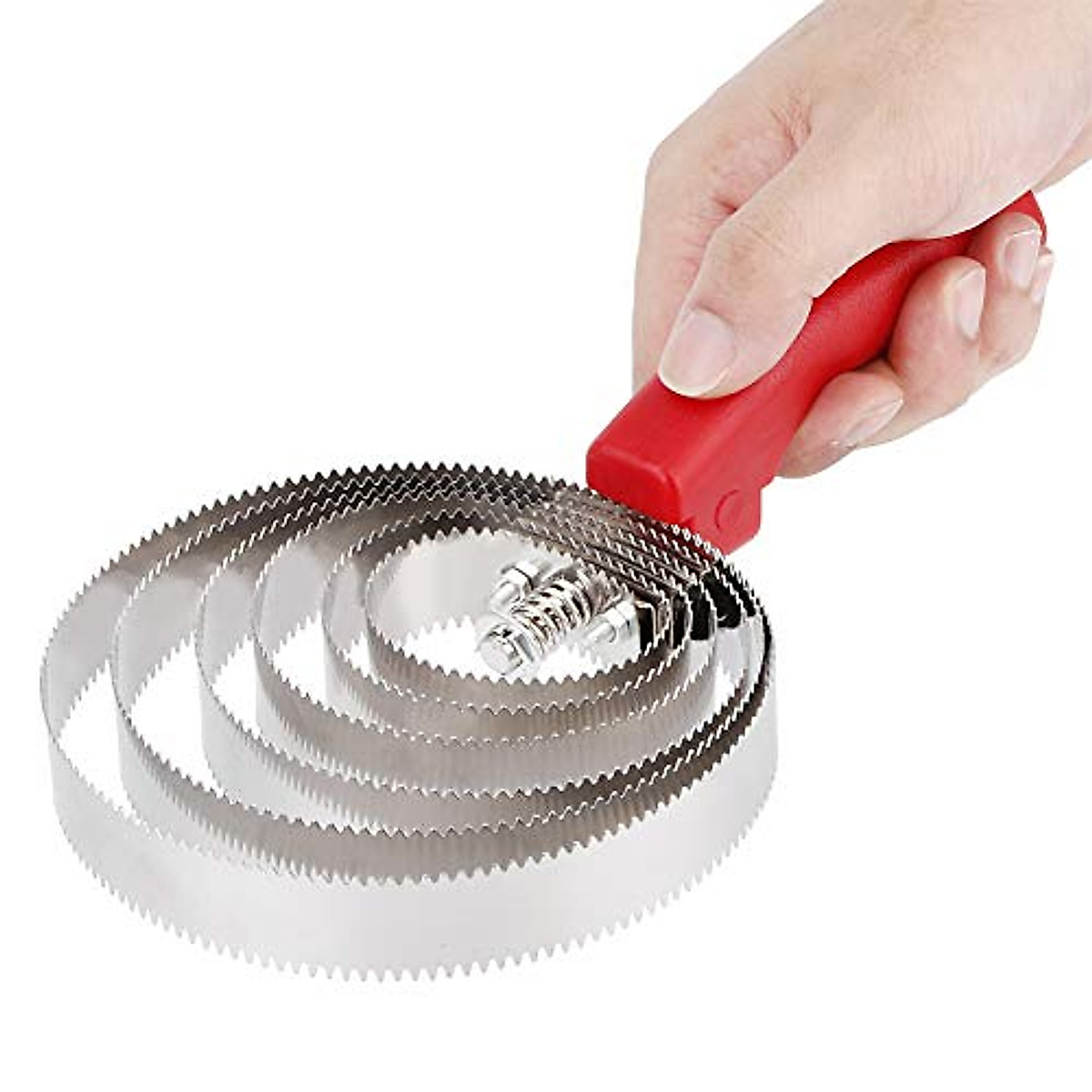 Gojiny 6 Ring Curry Comb Reversible Metal Horse Curry Comb Stainless Steel Dog Spring Curry Comb with Comfortable Grip for Grooming Shedding Horse Sheep and Pet