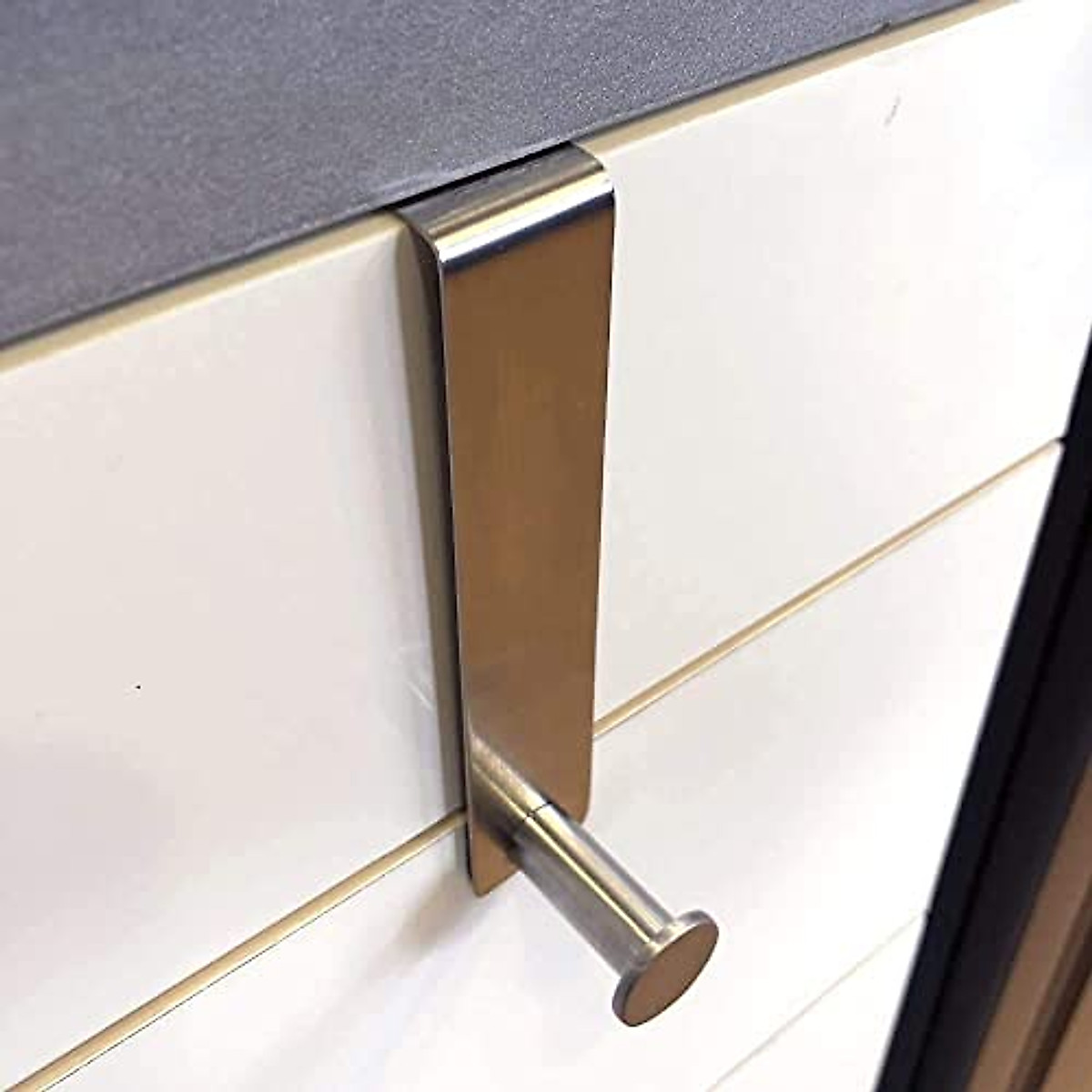 Hooks for Cabinets and Cupboards, Shower Hooks Towel Hanger for Glass Door, Towel Hooks for Kitchen Bathroom Cabinets Cupboards, Stainless Steel Utility Hooks, Pack of 4, Silver