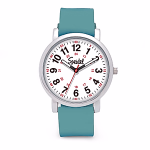 Speidel Original Scrub Watch™ for Nurses, Medical Professionals, Mens and Womens Watch with Second Hand Nursing, Nurse Watches for Women Men, Waterproof 12 and 24 hr Time - Teal