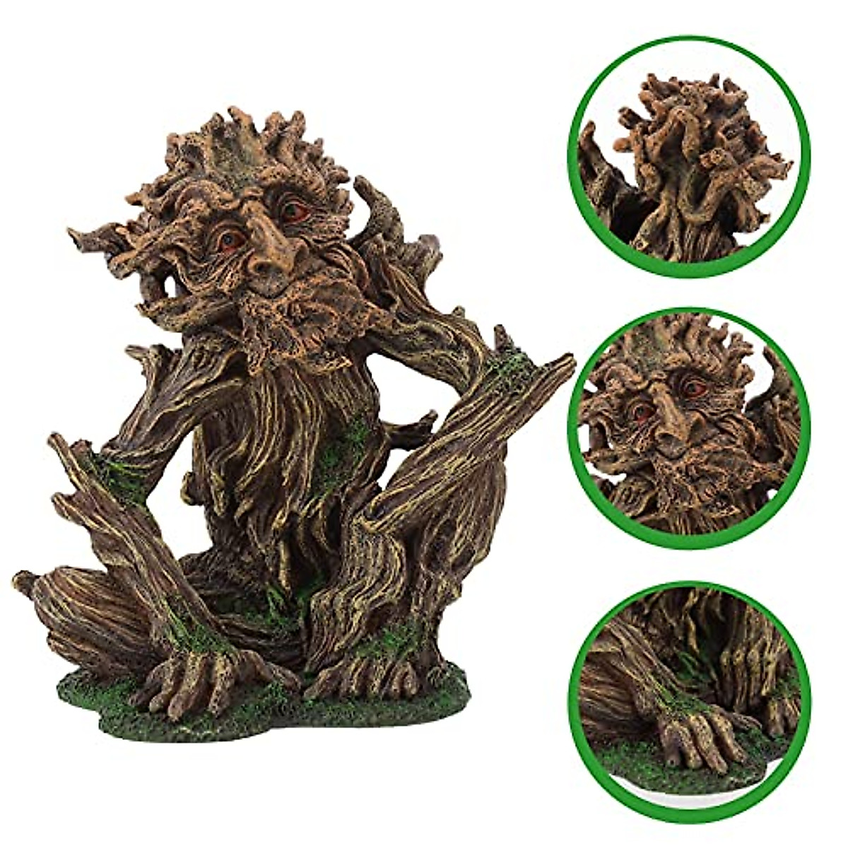 POPETPOP Fish Tank Tree Statue Decorations, Aquarium Décor Ornaments Tree Face Decoration for Fish Tank Resin Lifelike Old Man Sculpture Ornament