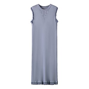 Casual Spring Dresses for Women 2023 Women's Casual Summer Sexy Knitted Tassels Dress Crew Neck Sleeveless Slim Party Blue