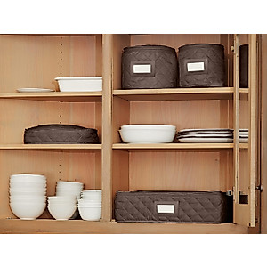 Covermates Keepsakes - Dish Storage - Padded Protection - ID Window - Stain Resistant - Machine Washable - China Storage, Bronze