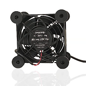 Easycargo 2-Pack 80mm USB Fan Quite, USB Fan 5V, Cooling Small Small Fan with Multi Speed Controller (80mm)