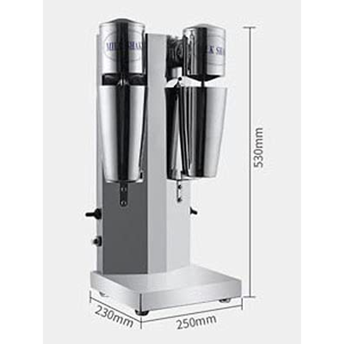 INTBUYING Milkshake Mixer Milk Mixer Commercial Double Heads Mixer Drink Milk Shaker 180W+180W with 2 Stainless Steel Cups 800ML/Cups , 2 Speed Adjustable