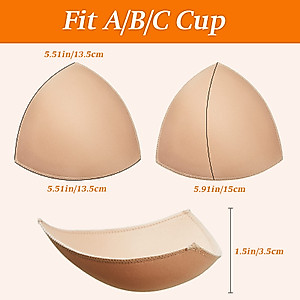Geyoga 12 Pairs Women Triangle Bra Insert Removable Bra Inserts for Sports Bra Pads Inserts for Women Girls Cup Bra Replacement Pad Summer (White, Nude Color, Black)